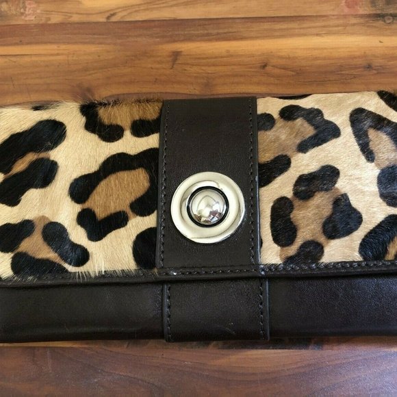 Pelle Studio | Bags | Pelle Studio Dark Brown Leather Calf Hair Wallet ...